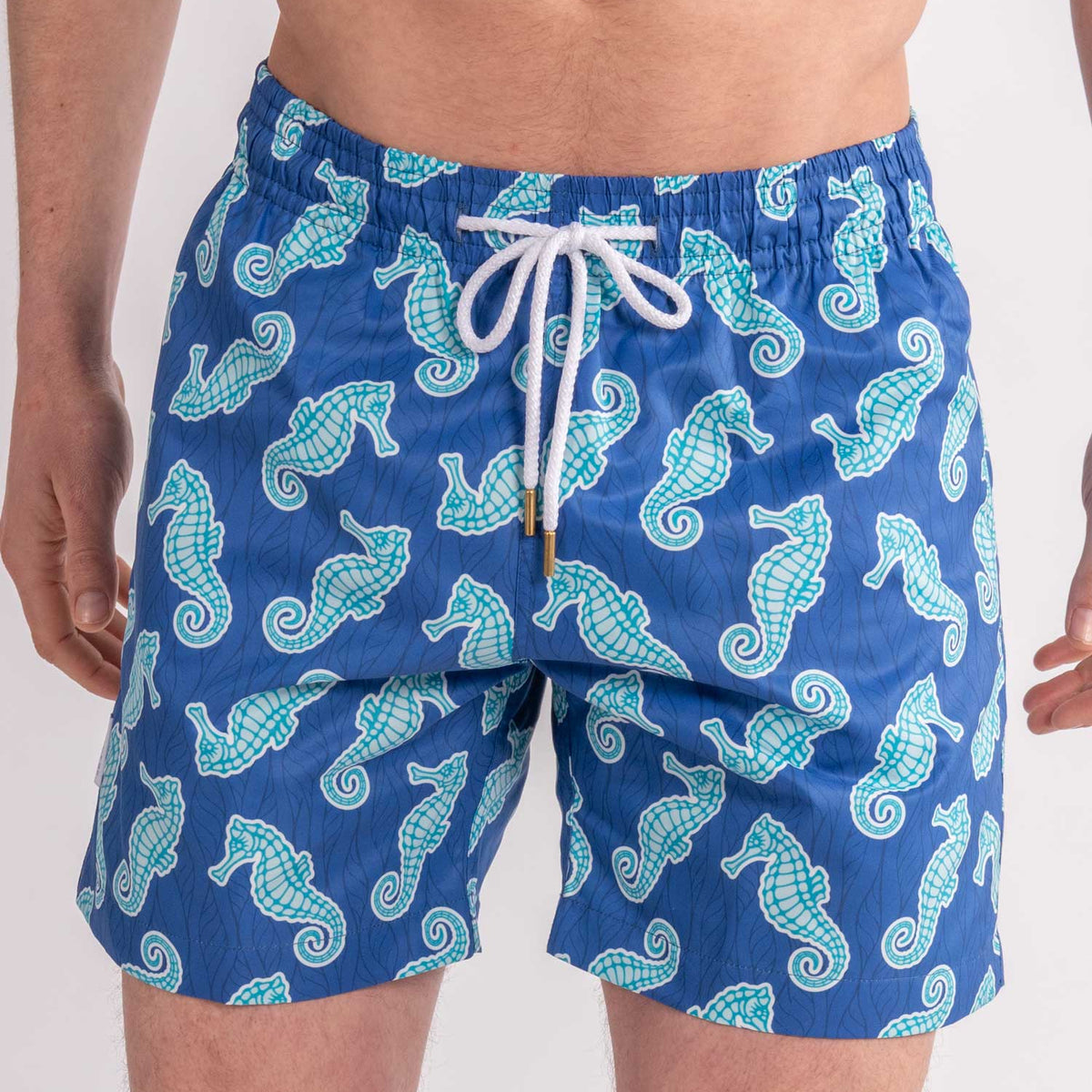 Dark Blue Seahorse Classic Swim Shorts – ReefKnots