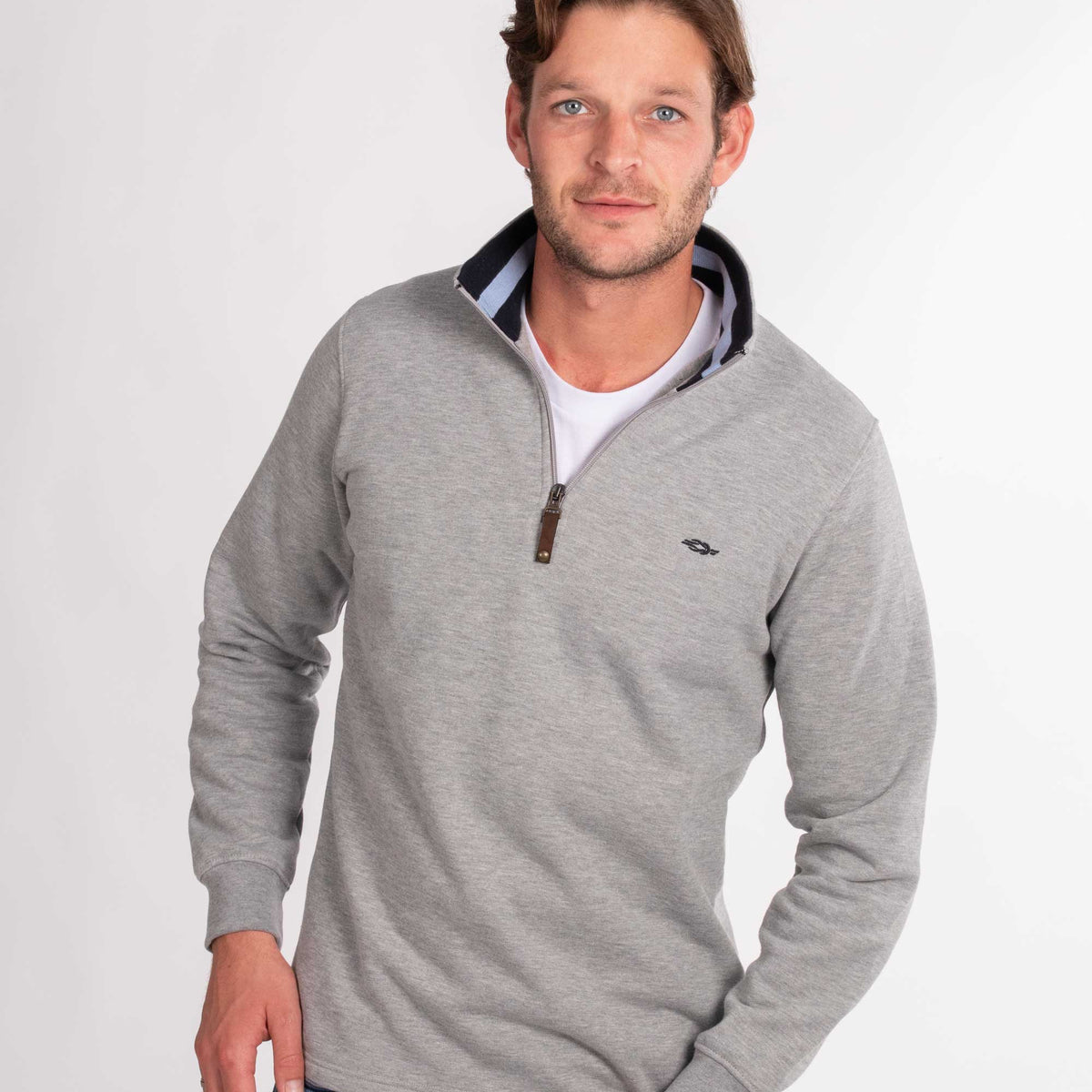 Grey Organic Half Zip Sweatshirt – ReefKnots