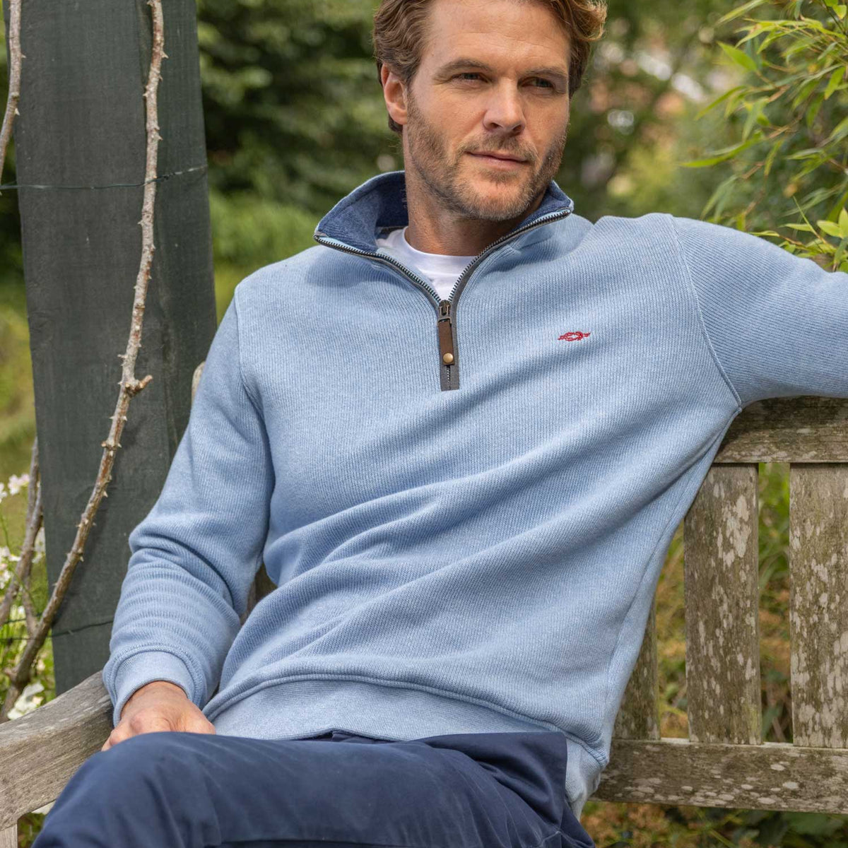 Light Blue Quarter Zip (Ocean Contrast) – ReefKnots