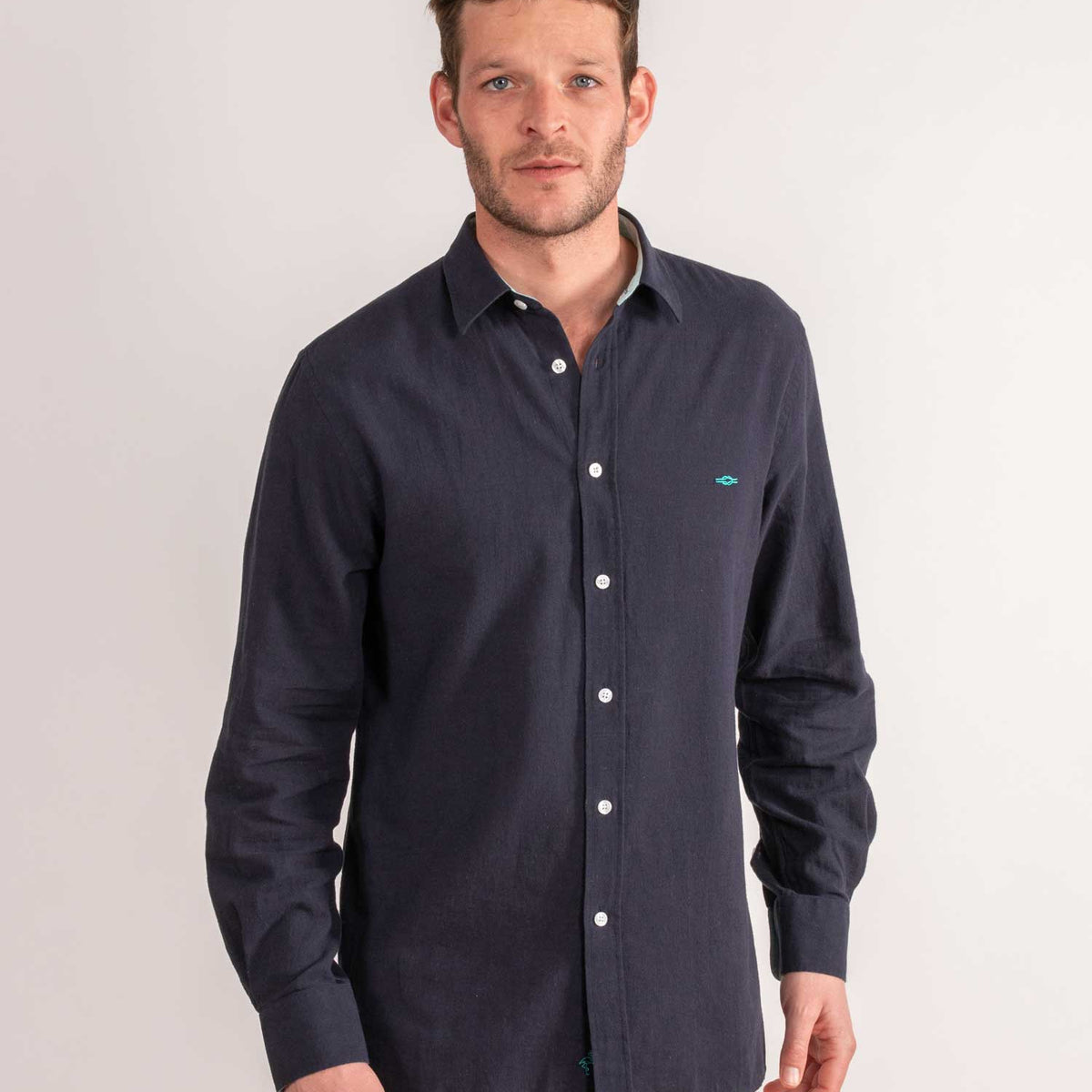 Navy Linen Blend Shirt – ReefKnots
