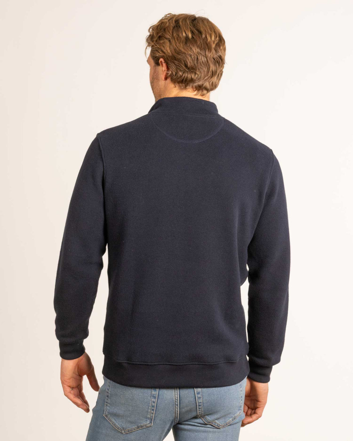 Navy Blue Quarter Zip (Aqua Contrast) – ReefKnots