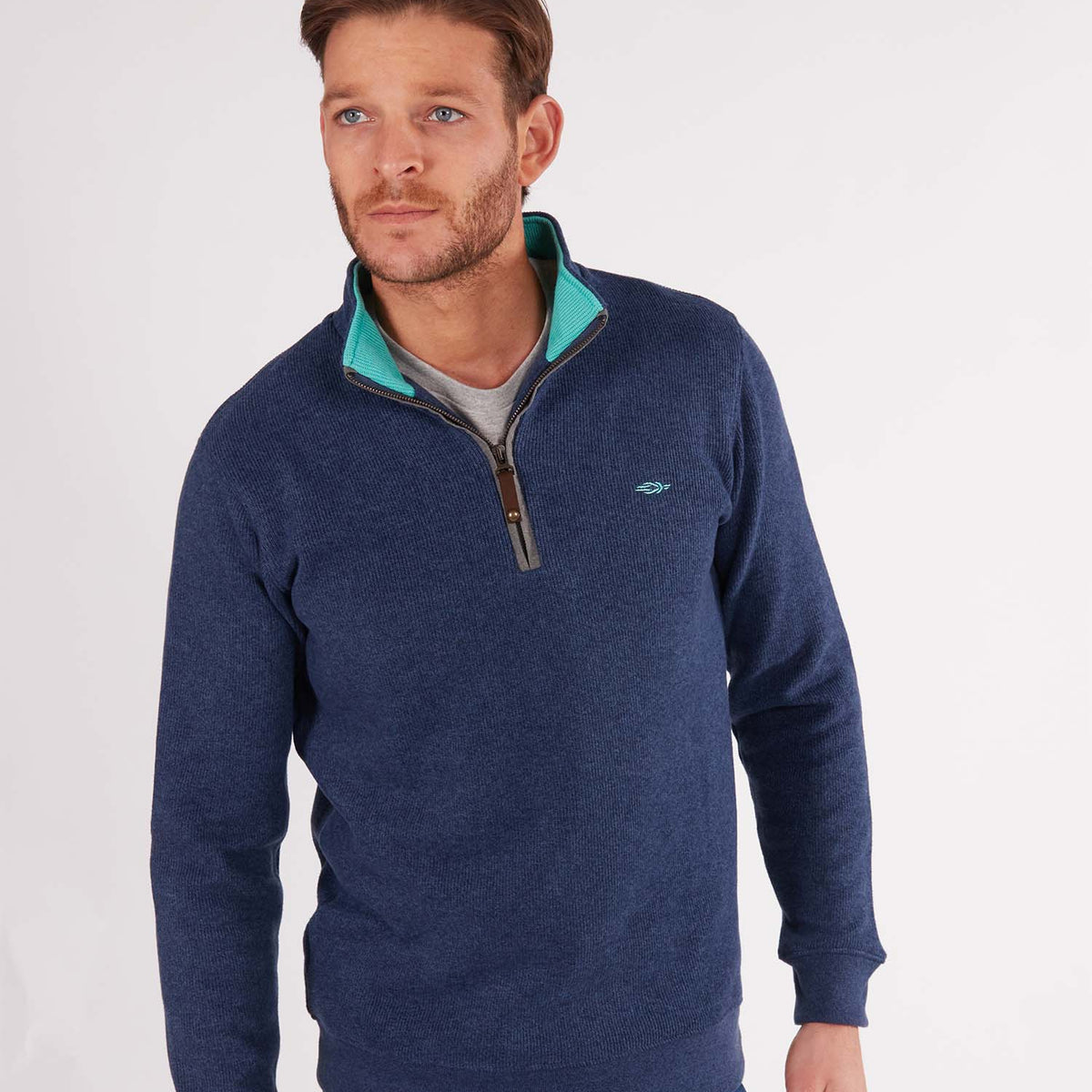 Ocean Blue Quarter Zip (Aqua Contrast) – ReefKnots