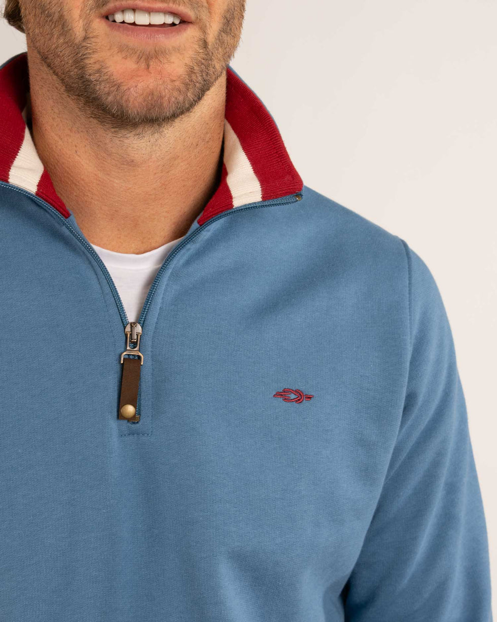 Petrol Blue Half Zip Sweatshirt – ReefKnots