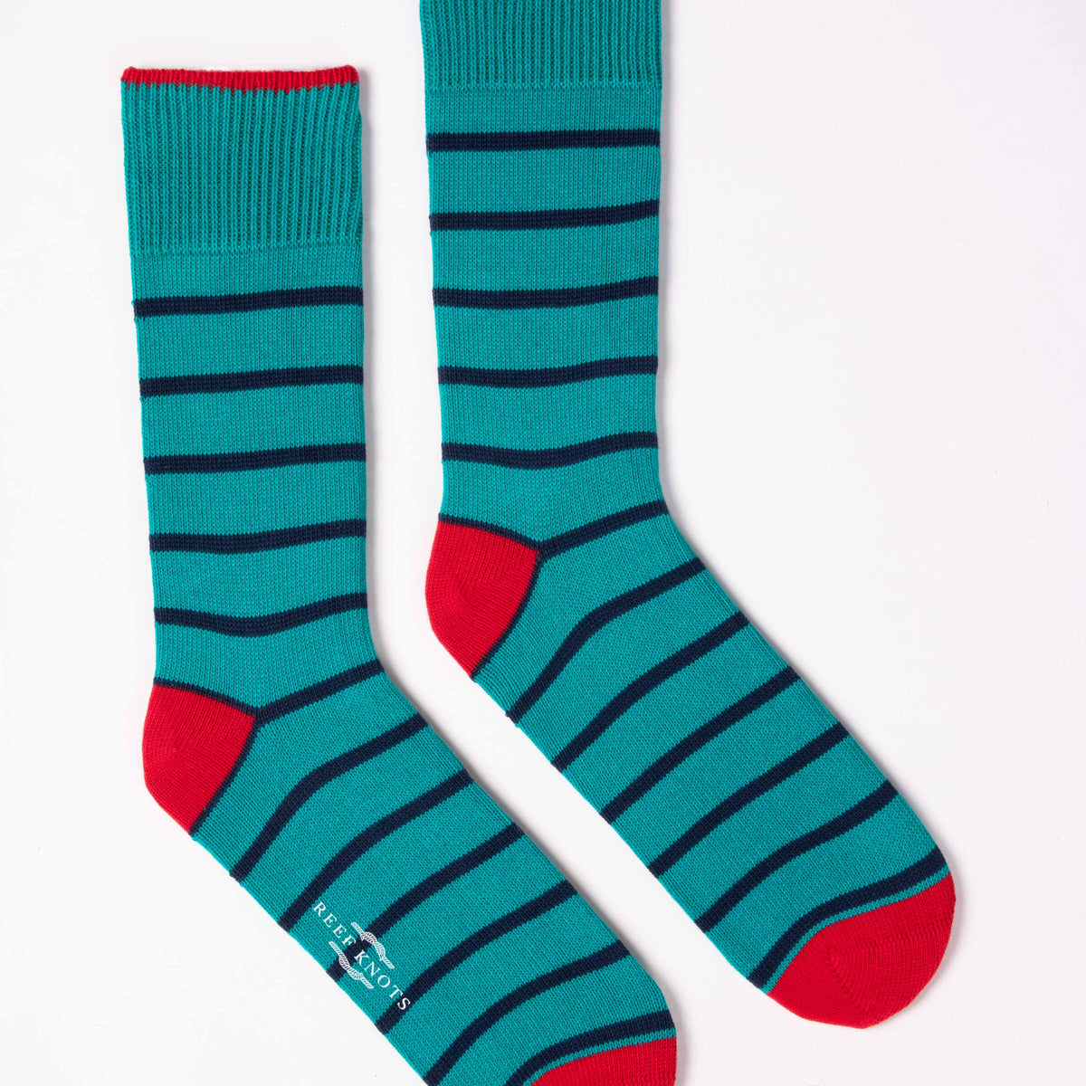 Teal Stripe Organic Cotton Socks – ReefKnots