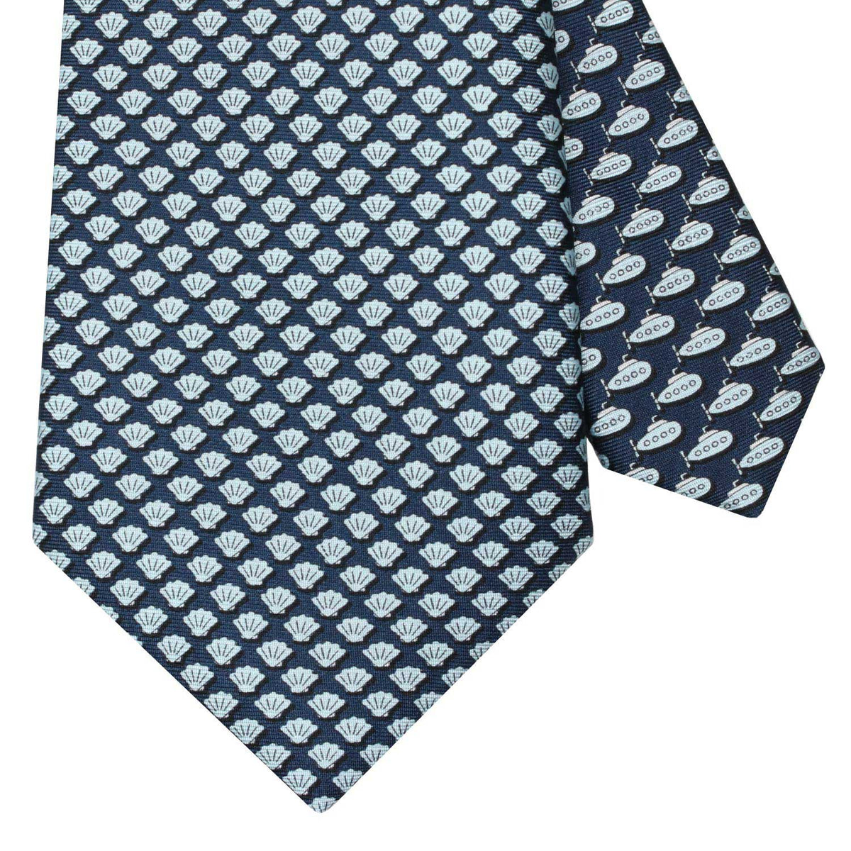 Men's Shells Navy Blue Silk Tie – ReefKnots